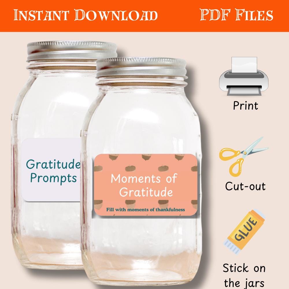 Gratitude Jar Printable | Give Thanks | Gratitude Activity | Memory Jar ...