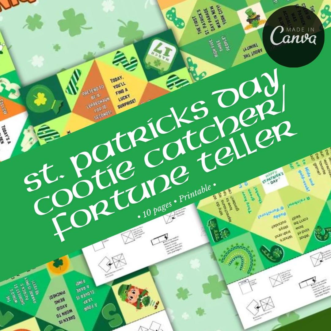 St. Patricks Day Cootie Catcher | Paper Fortune Teller | Joke Teller ...