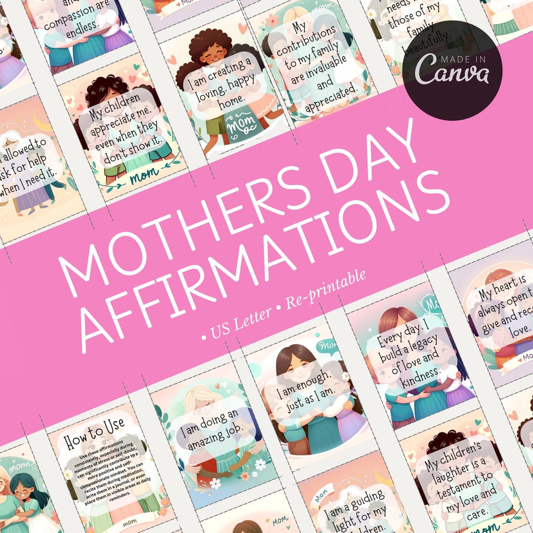 Mother's Day Affirmation Cards | Positive Messages for Mom | Uplifting ...