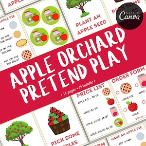 Pretend Play Apple Orchard: Printable Kids Activity (14 Pages) - Etsy