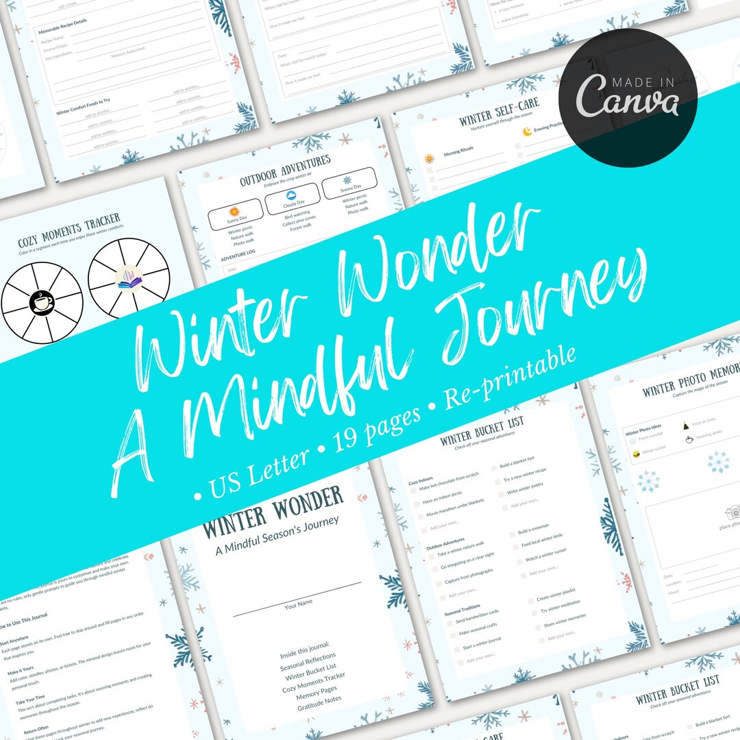 Winter Reflection Journal - Gratitude Prompts & Cozy Moments - Etsy