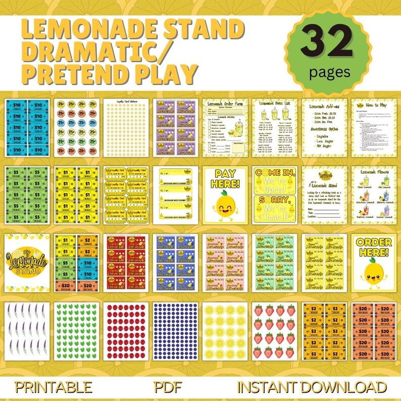 Lemonade Stand Dramatic Play | Sensory Bin | Summer Pretend Play ...