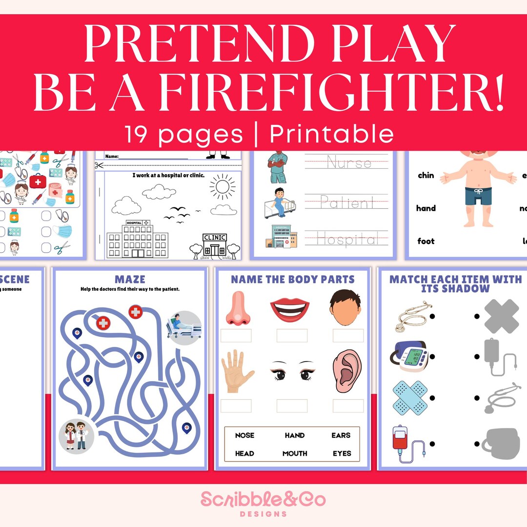 Firefighter Activity Pack: Educational Printables for Kids (PDF ...