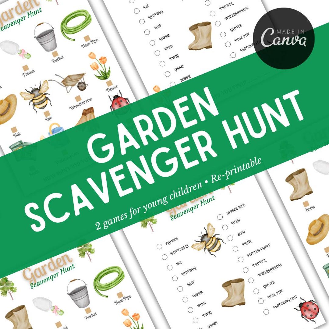 Garden Scavenger Hunt | Garden Treasure Hunt | Backyard Scavenger Hunt ...