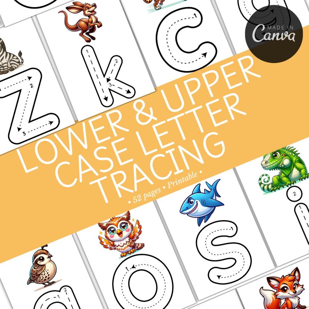 Upper & Lower Case Alphabet Tracing Abc | 52 Pages of Handwriting ...