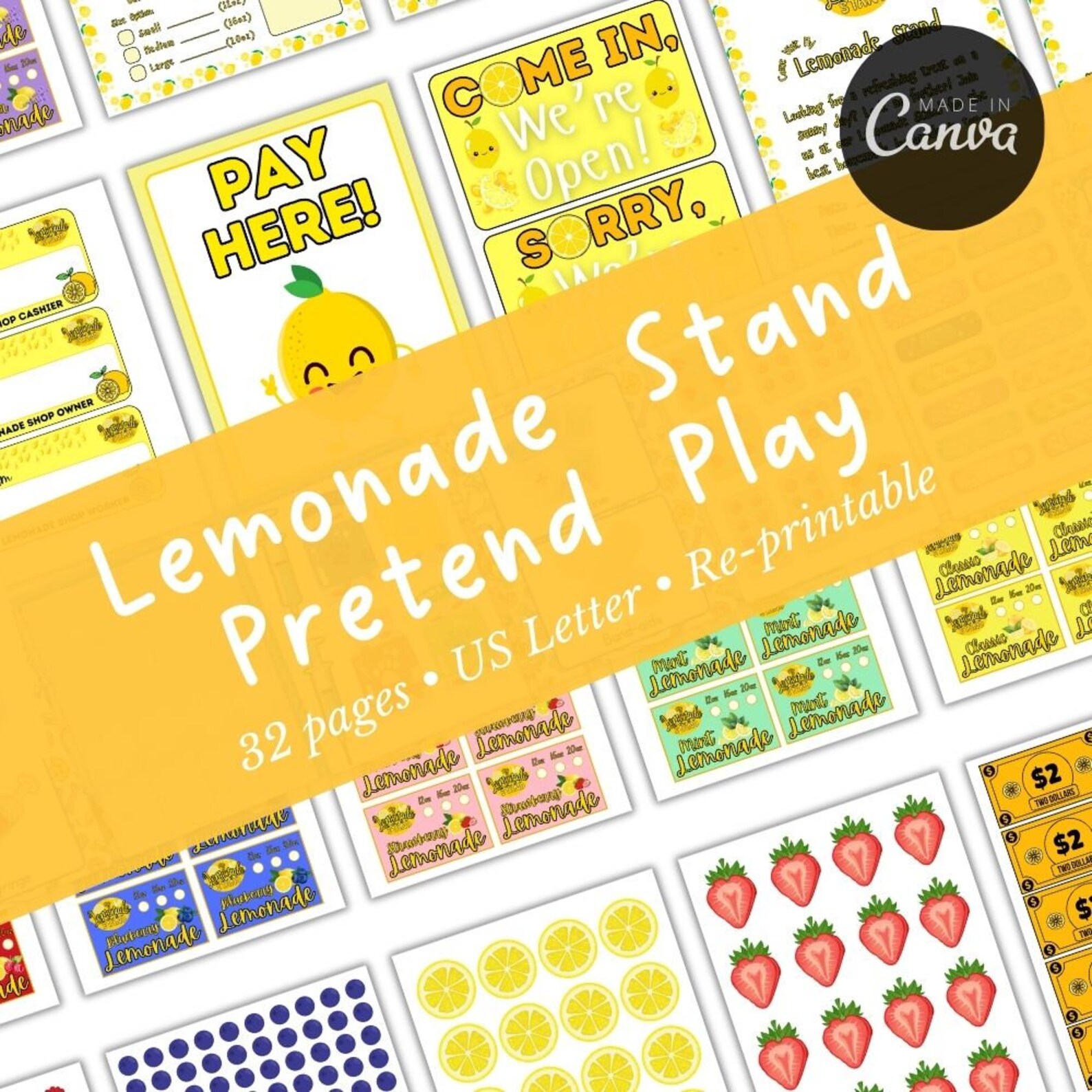 Lemonade Stand Dramatic Play | Sensory Bin | Summer Pretend Play ...