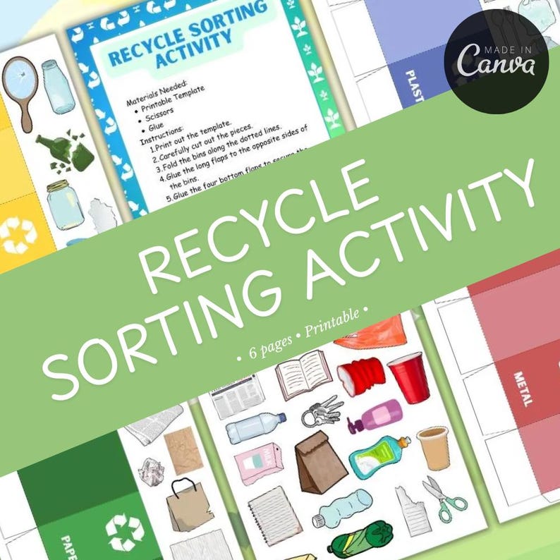 Recycle Sorting Activity | Earth Day Printable Game | Waste Sorting Fun ...