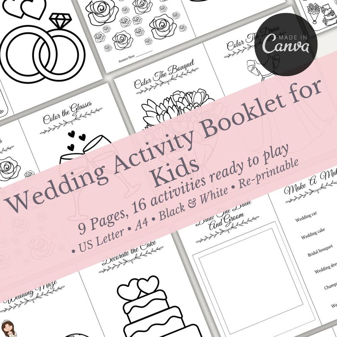 Kids' Wedding Activity Booklet | Printable Games Bundle (PDF) - Etsy