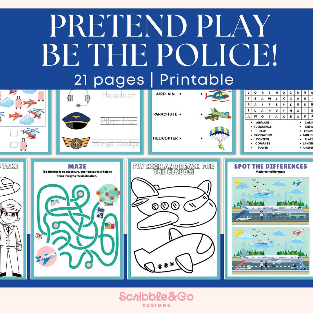 Police Activity Pack: Printable Kids Puzzles With Mazes and Drawing - Etsy