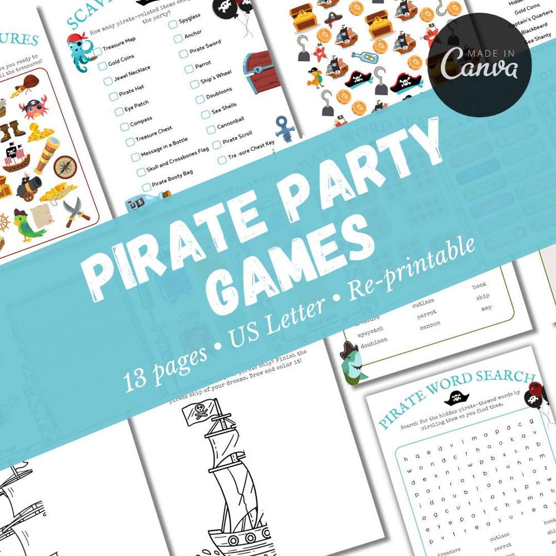Pirate Party Games Bundle | Pirate Ship | Pirate Birthday | Pirate ...