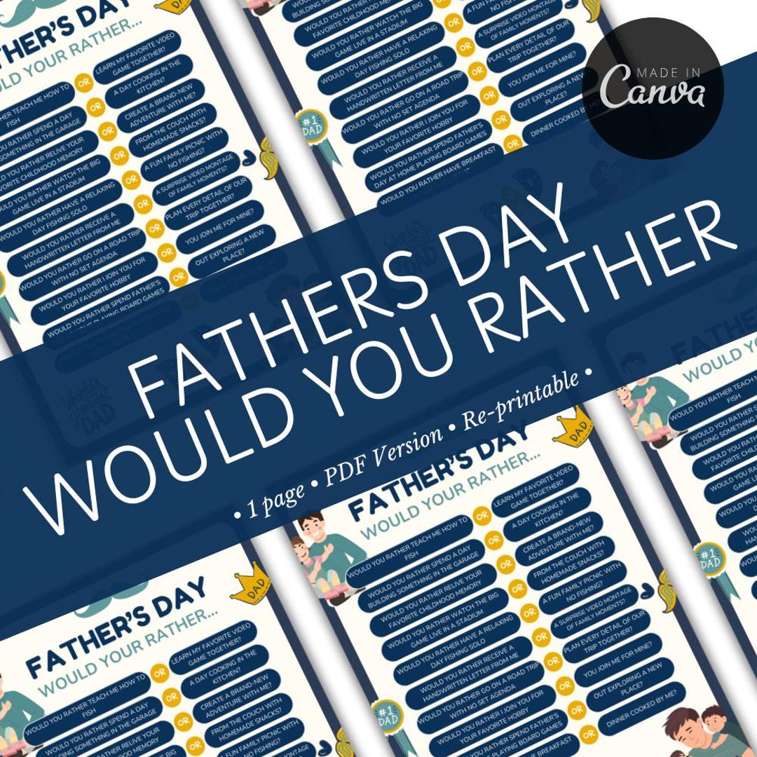 Fathers Day Would You Rather Game | Fun Family Activities | Party Games ...