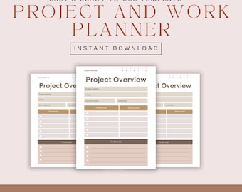 Buy Project Planner Printable, Productivity Tracker, Business Project Work Goals, Student Task ...