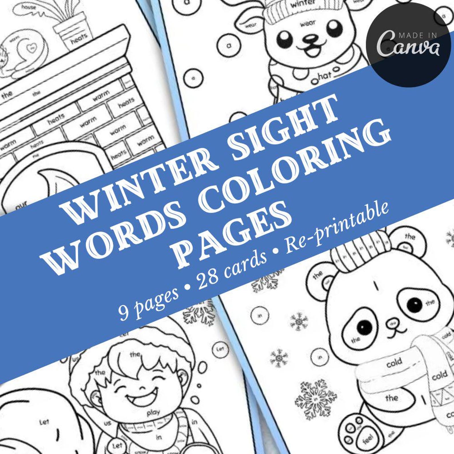 Winter Sight Words Coloring Pages | Winter Activities | Toddler ...