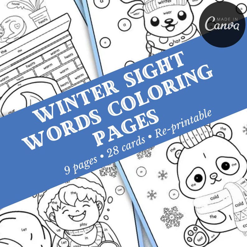 Winter Sight Words Coloring Pages | Winter Activities | Toddler ...