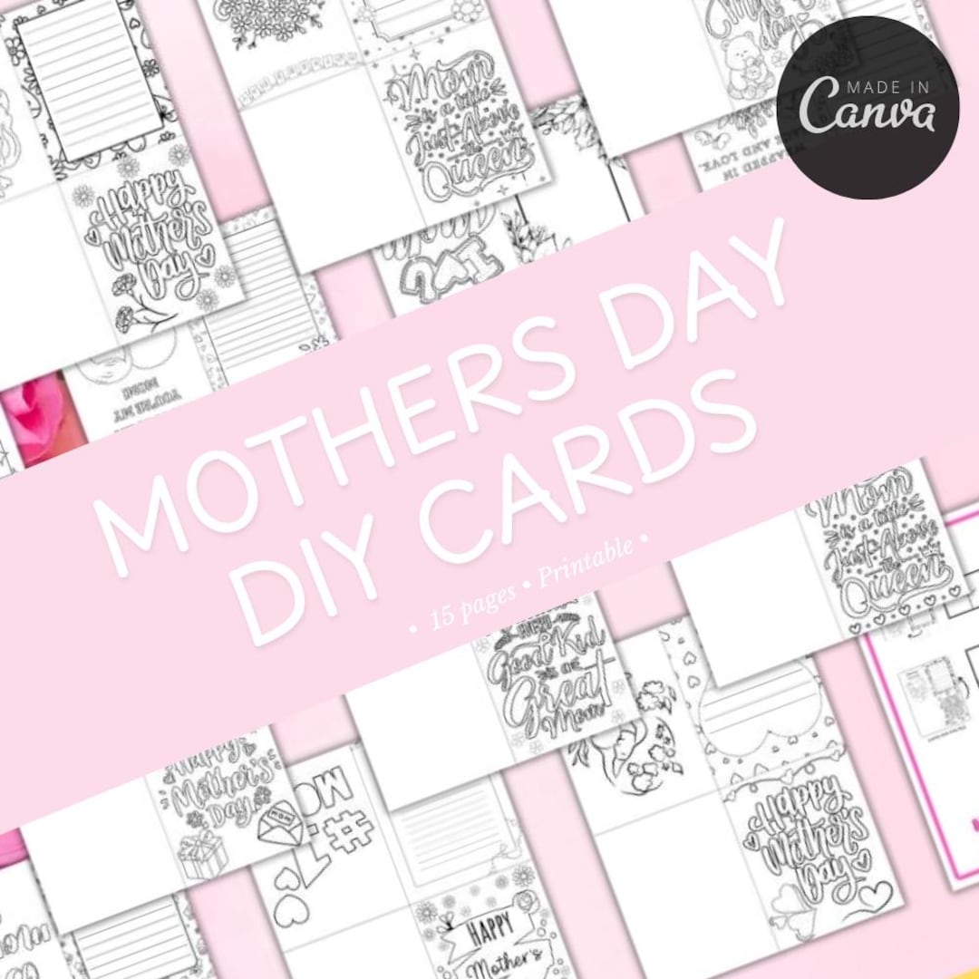 Mother's Day Cards Kit: Printable DIY Kids Craft With Handprints - Etsy