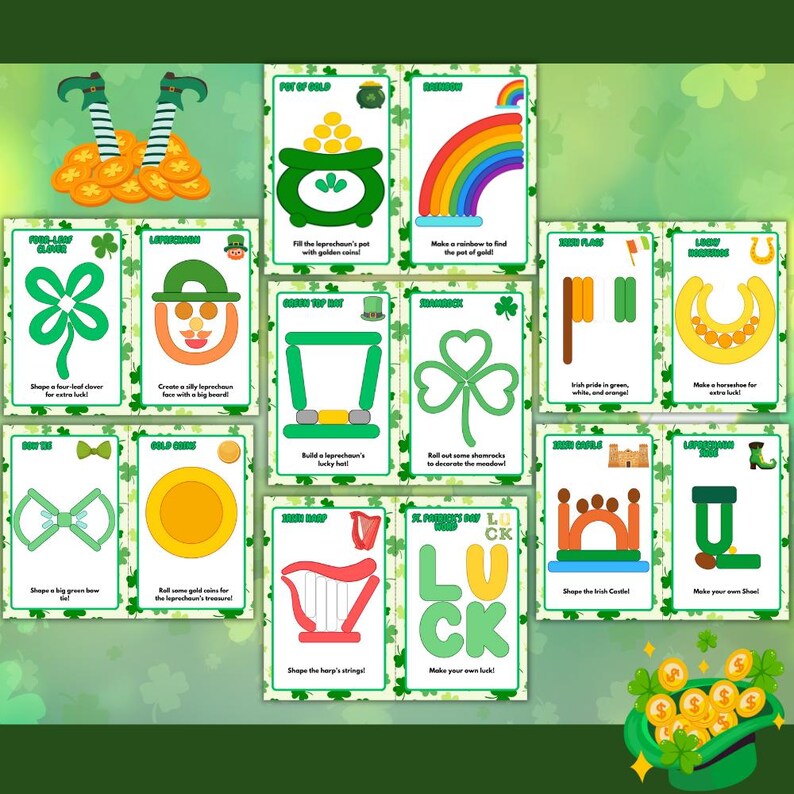 St Patricks Day Play Dough Mats | Printable Activities for Kids | Fine ...