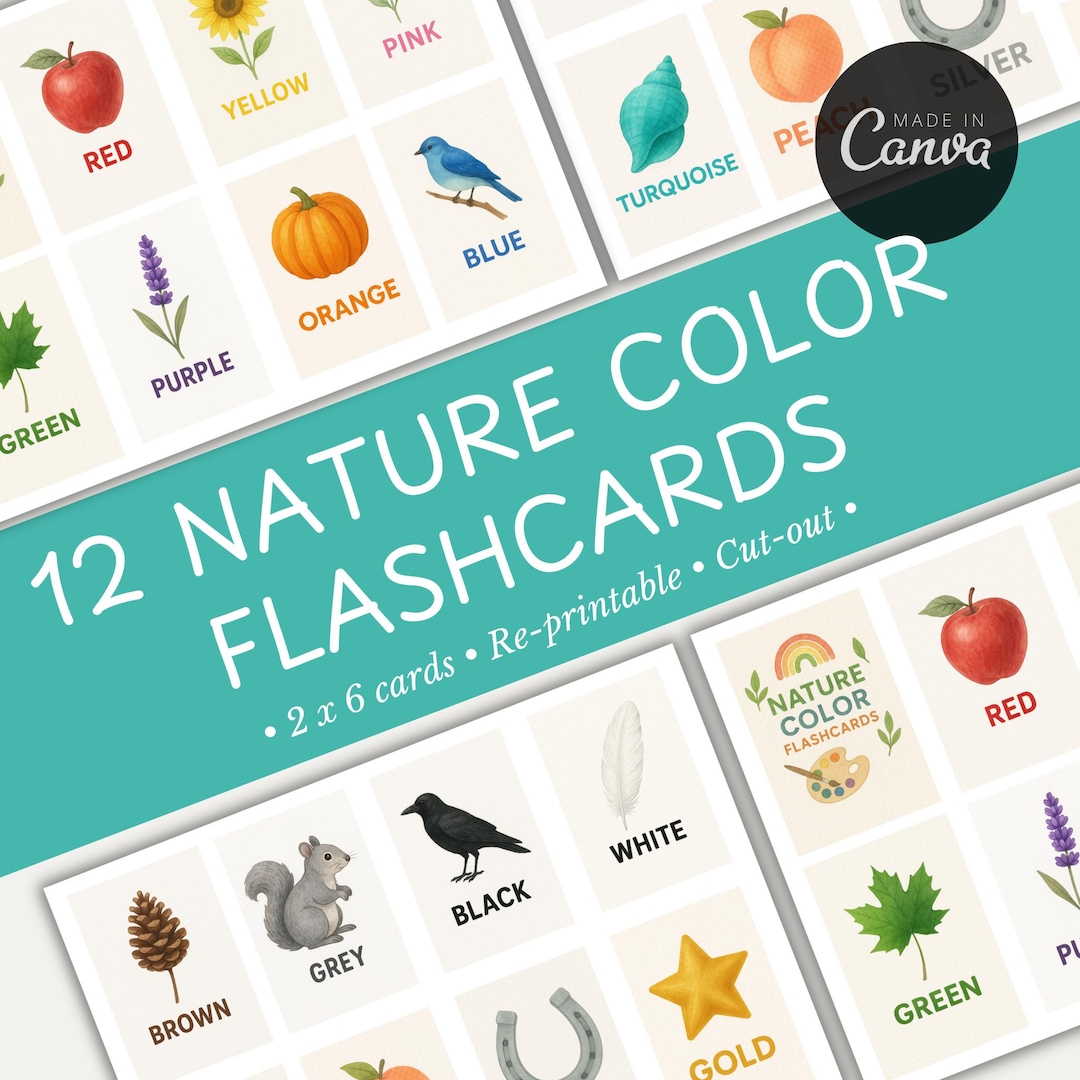 Nature Color Flashcards for Kids | Educational Color Cards | Nature ...