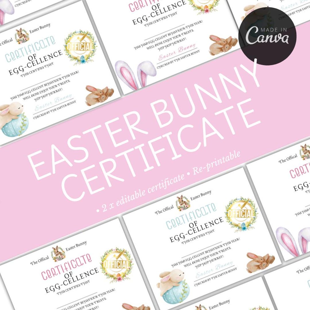 Easter Bunny Certificate | Personalized Kids Easter Letter | Easter ...