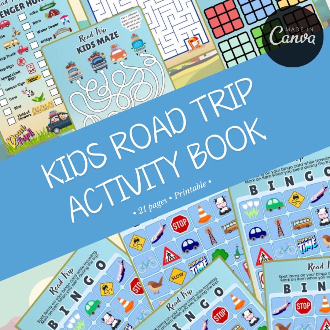 Road Trip Printable | Kids Travel Game | Road Trip Activity Book ...