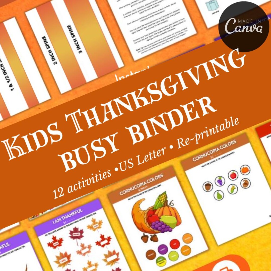 Thanksgiving Busy Binder | Kids Activity | Toddler Activities ...