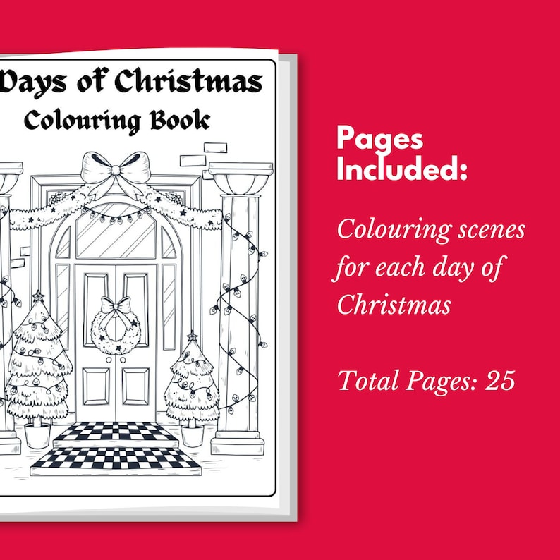 12 Days of Christmas | Printable Holiday Coloring Book | Christmas ...
