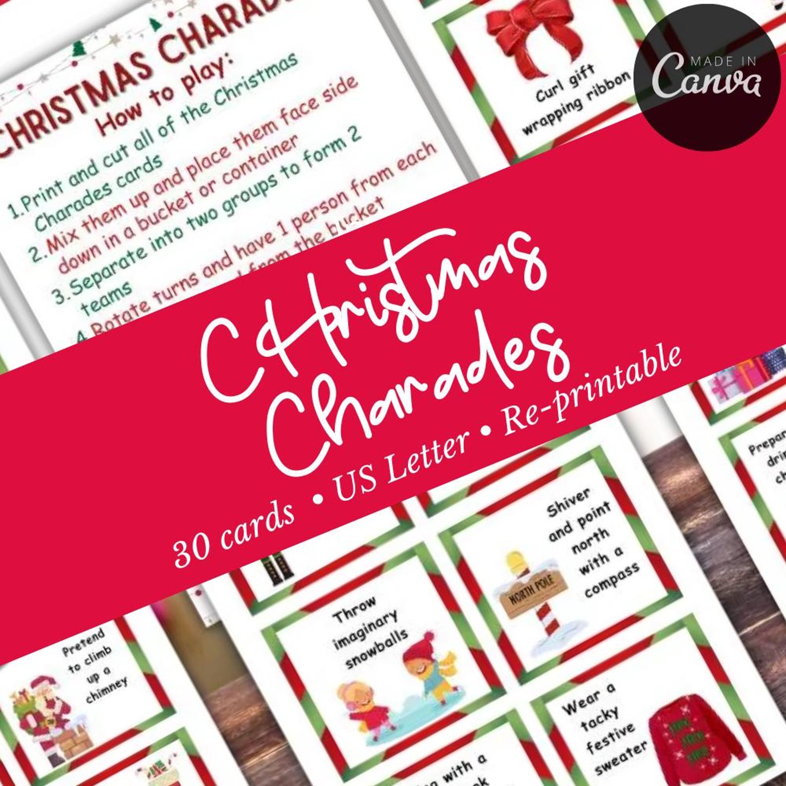 New Christmas Charades | Christmas Party Games | Holiday Charades | Act ...