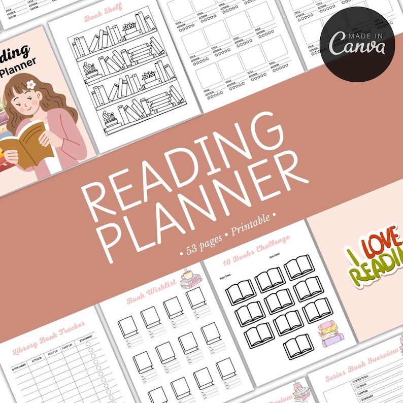Reading Planner | Book Tracker | Reading Log | Book Review | Reading ...