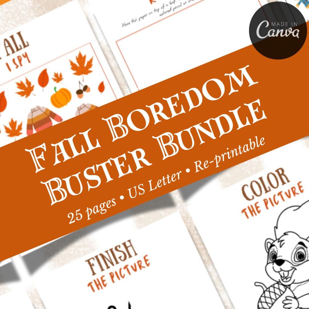 Printable Fall Busy Book, Toddler Activities, Coloring & Games (25 ...