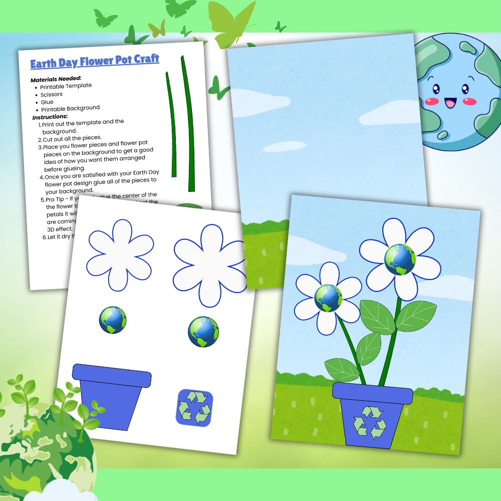 Flower Pot Papercraft: DIY Printable Craft for Kids - Earth Day ...