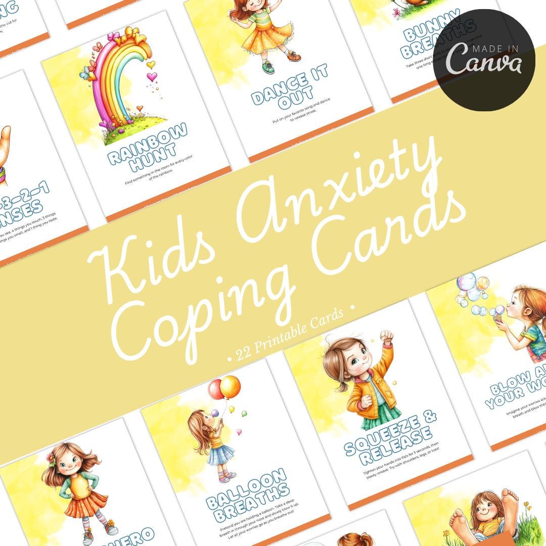 Anxiety Coping Cards for Kids | Emotional Regulation Strategies ...