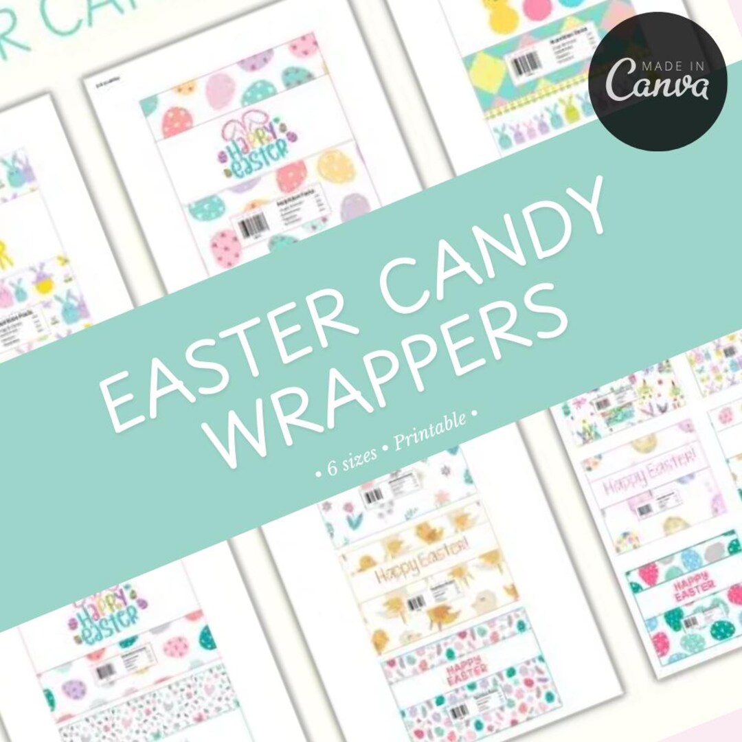 Easter Candy Wrappers | Bunnies & Eggs Chocolate Wrapper | Easter Decor ...