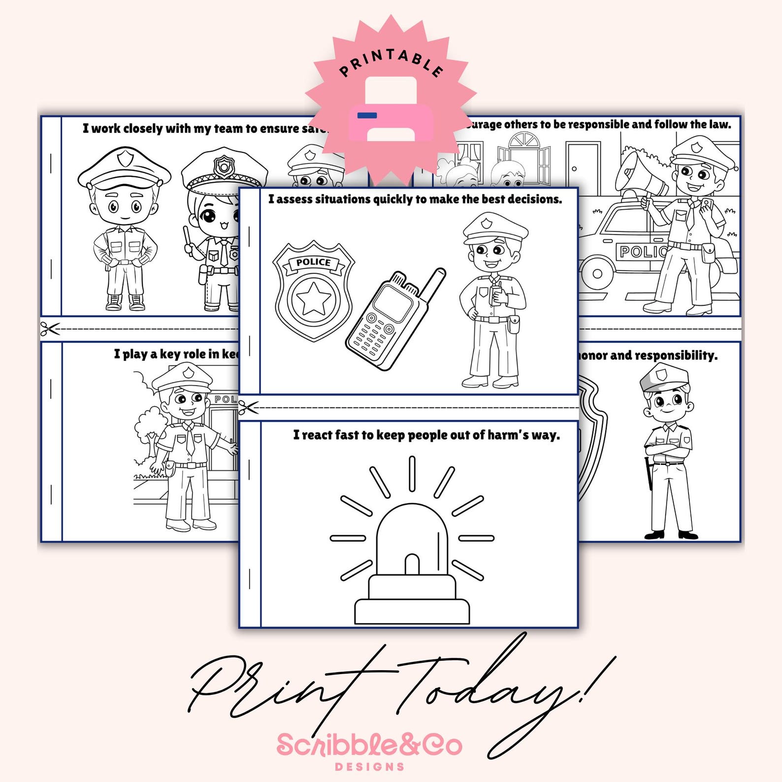 Police Activity Pack: Printable Kids Puzzles With Mazes and Drawing - Etsy
