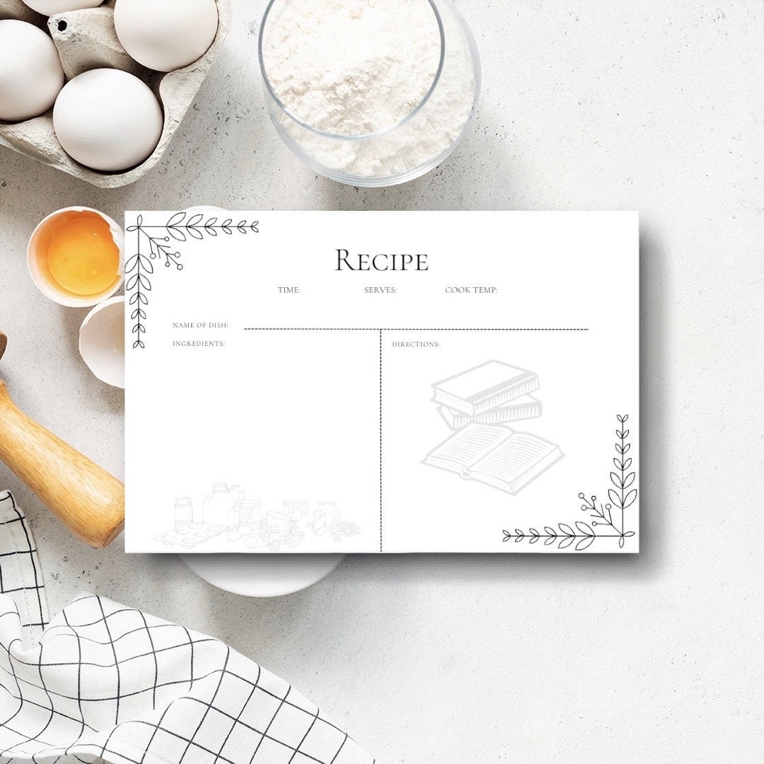 Farmhouse Recipe Card - Etsy
