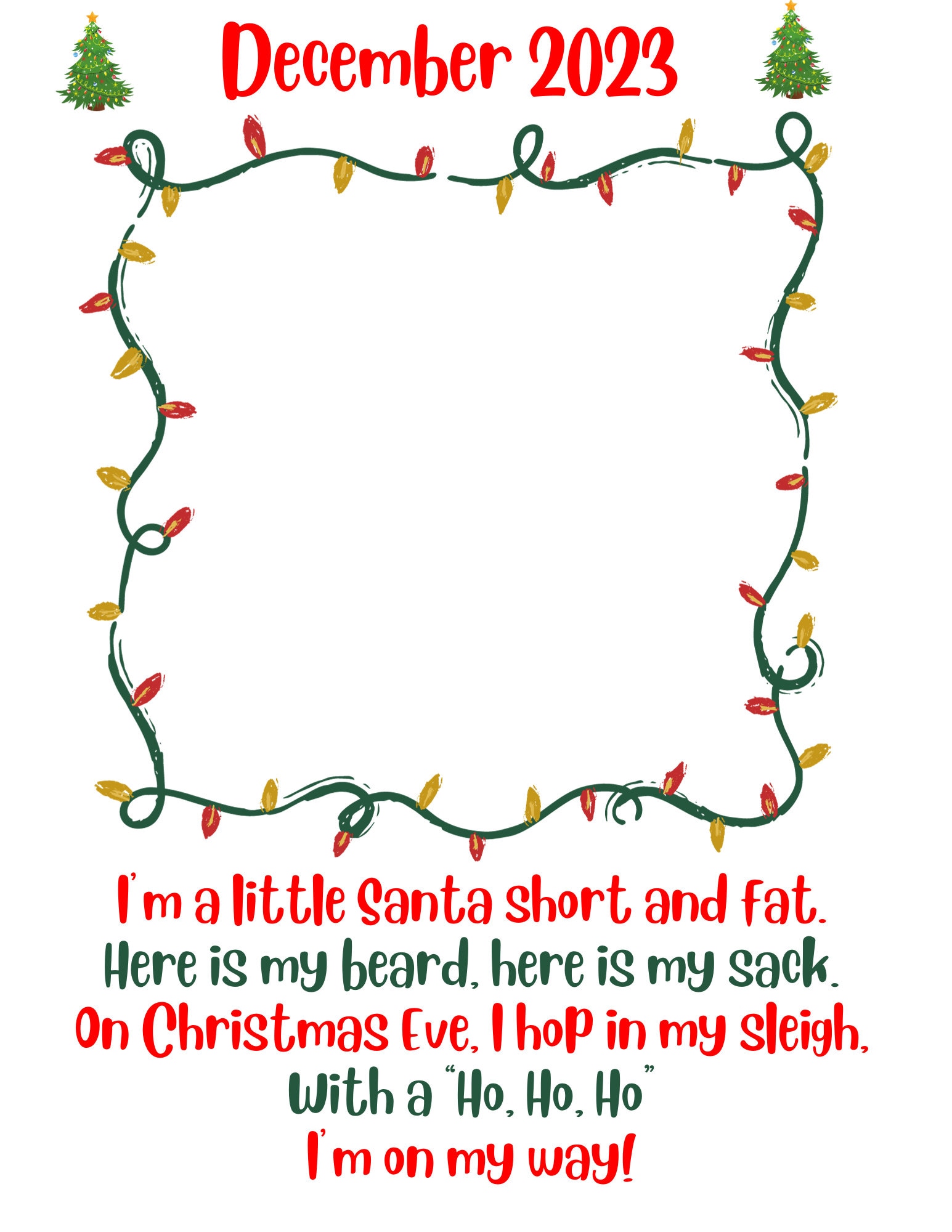 Pre-k December Hand Print Template - Etsy