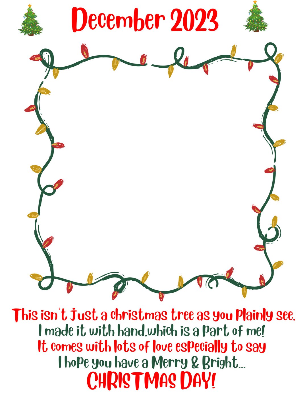 Pre-k December Hand Print Template - Etsy