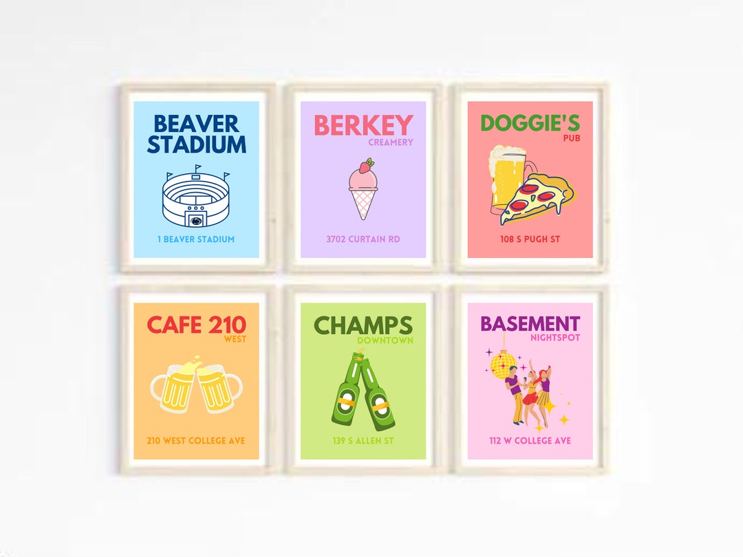 Penn State University Posters, PSU Posters, College Prints, Trendy ...
