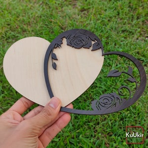 Wedding Anniversary Love Shape With Flower Pattern | Digital Download ...