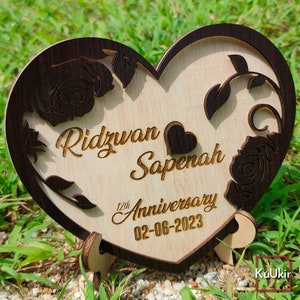 Wedding Anniversary Love Shape With Flower Pattern Digital Download ...