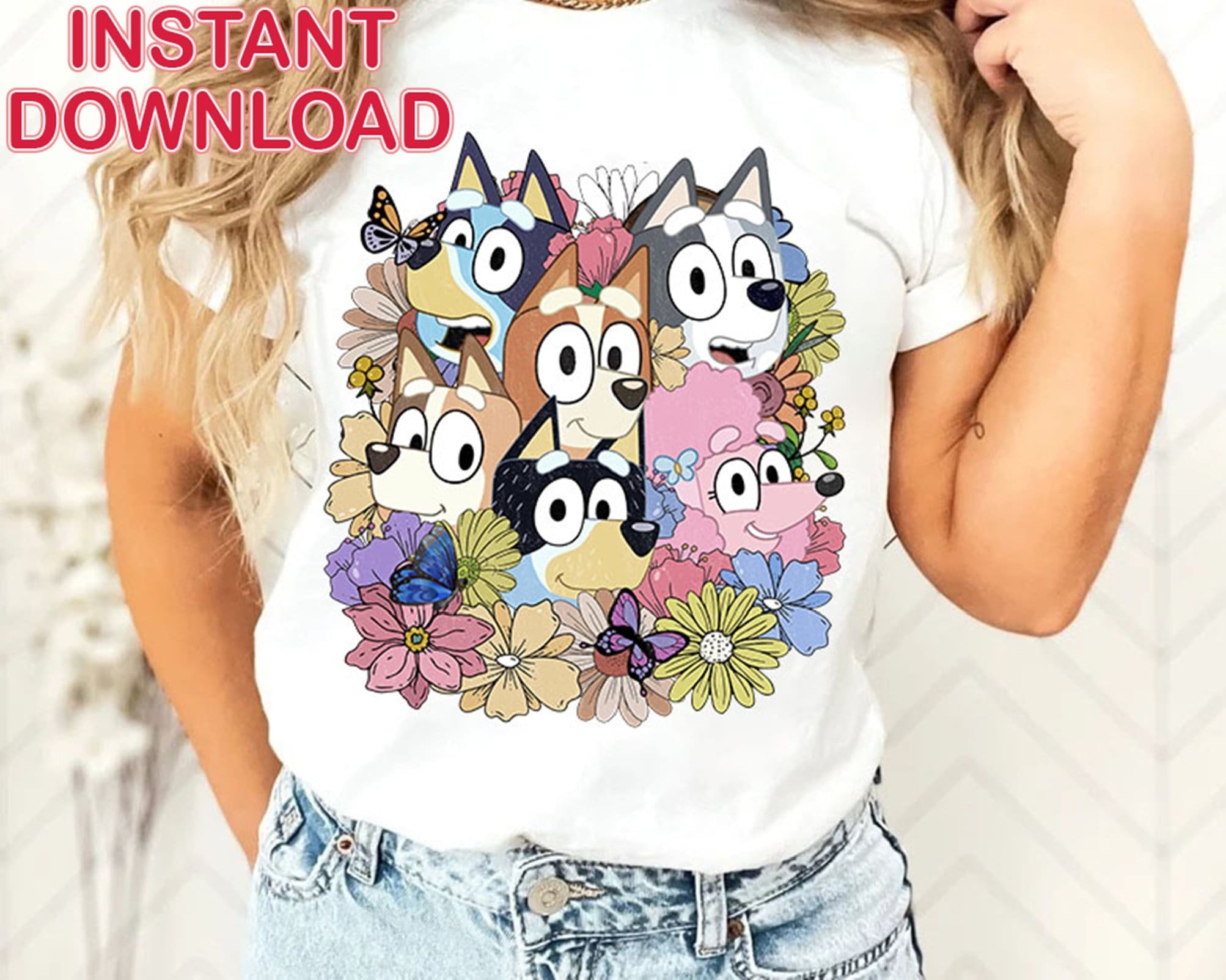 Bluey and Bingo Floral PNG Bluey and Friends Flowers - Etsy Canada