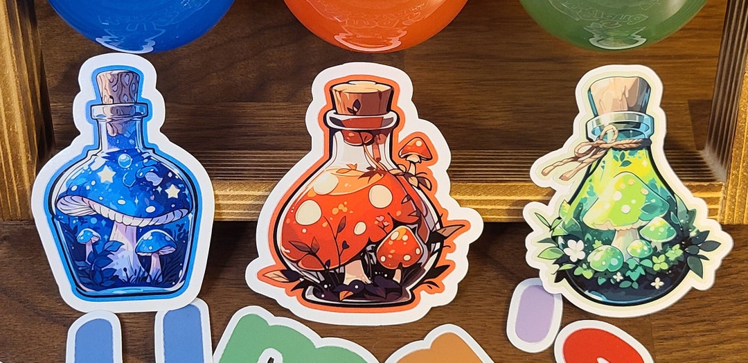 Witchcraft Cute Potion Stickers | Dish Washer Safe, Water Proof ...