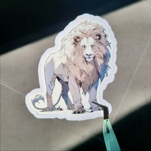 Majestic White Lion Sticker | Wildlife Exotic Animal - Etsy