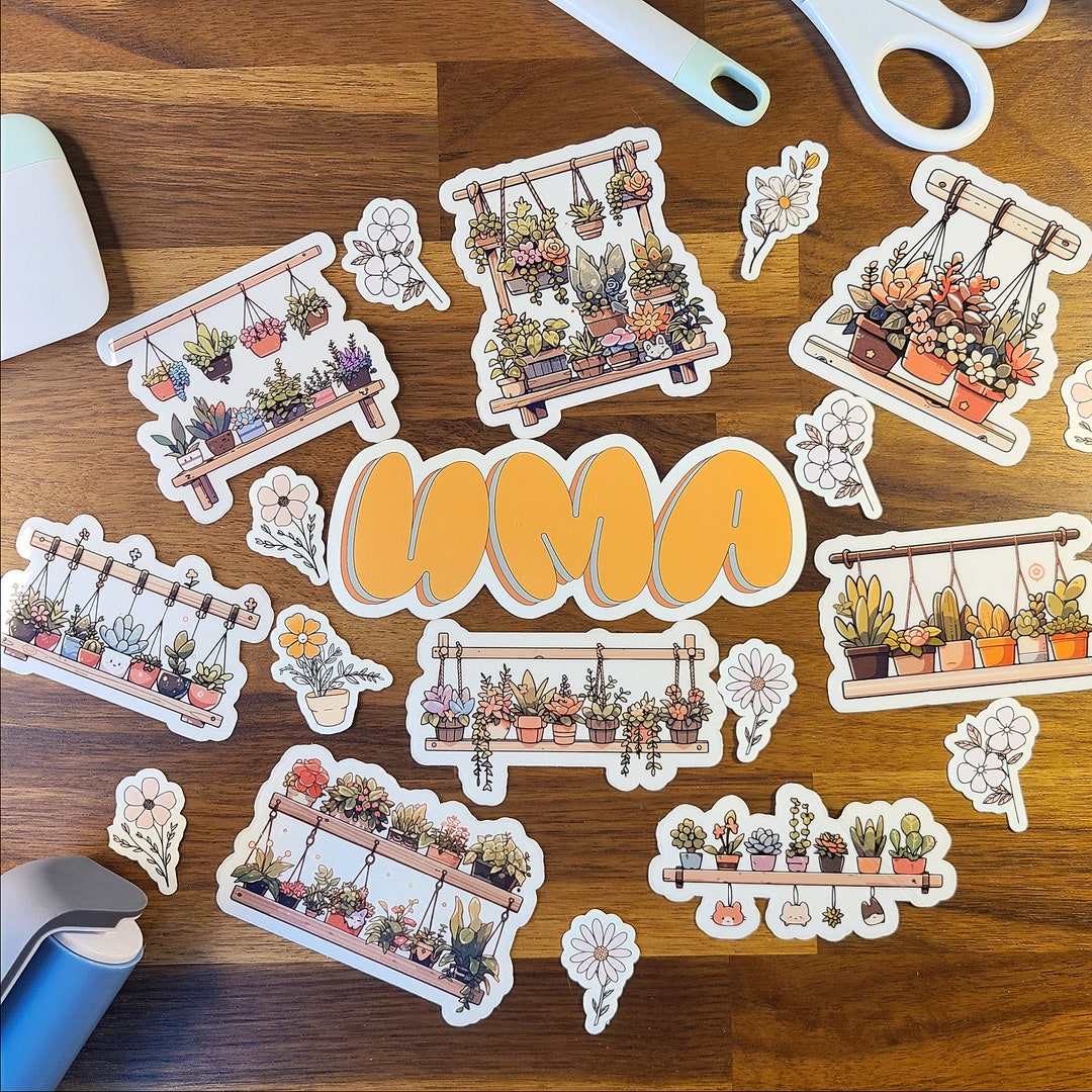 Plants on Floating Shelves Stickers Transparent/clear Sticker Paper ...