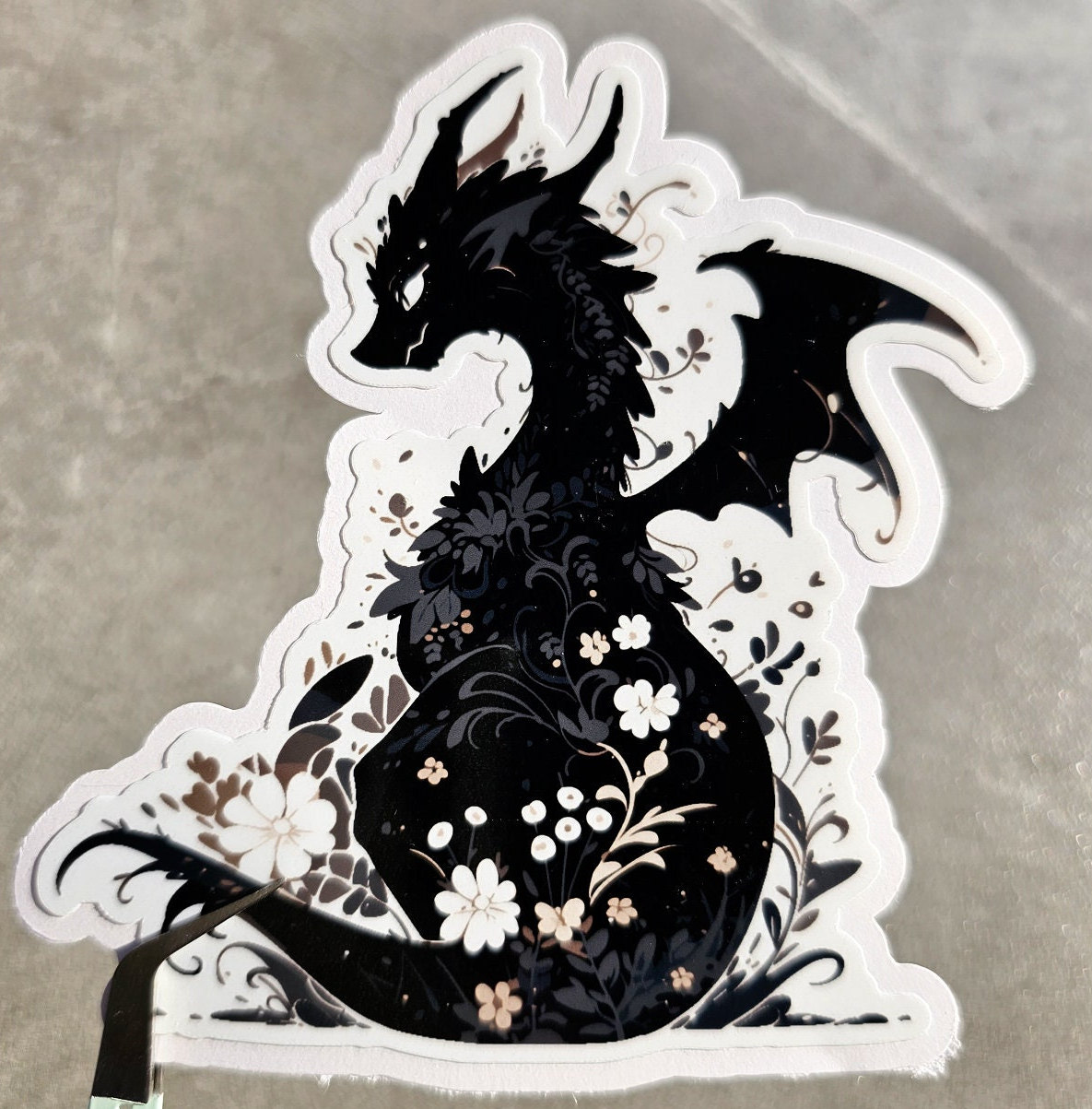 Gorgeous Flower Dragon Fantasy Sticker - Etsy