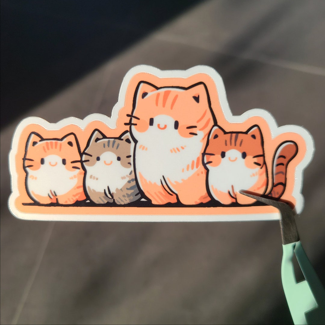 Hand-drawn Cats Sticker - Etsy