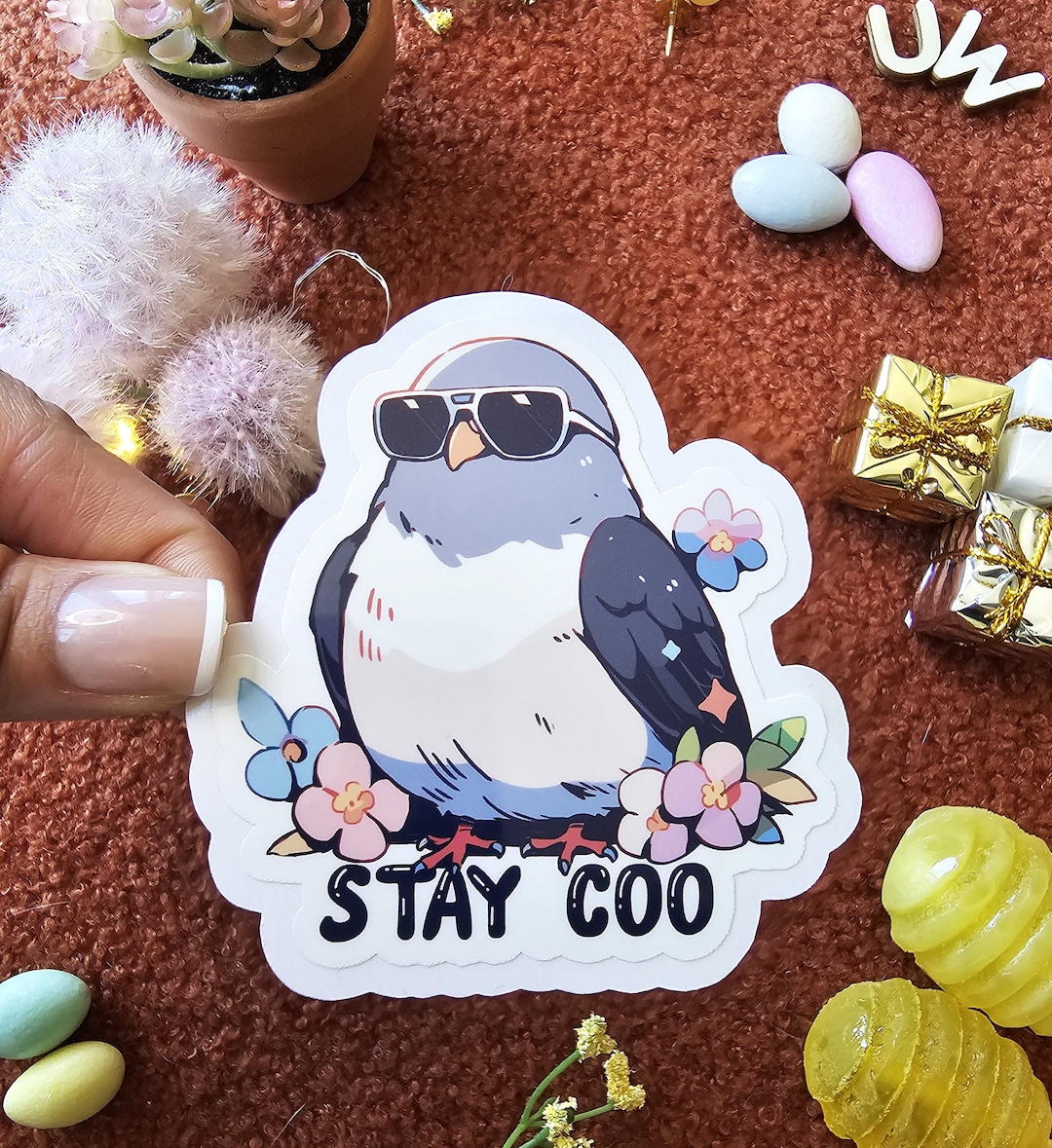 Stay Coo Pigeon Sticker | Cool Pigeon Funny Sticker - Etsy