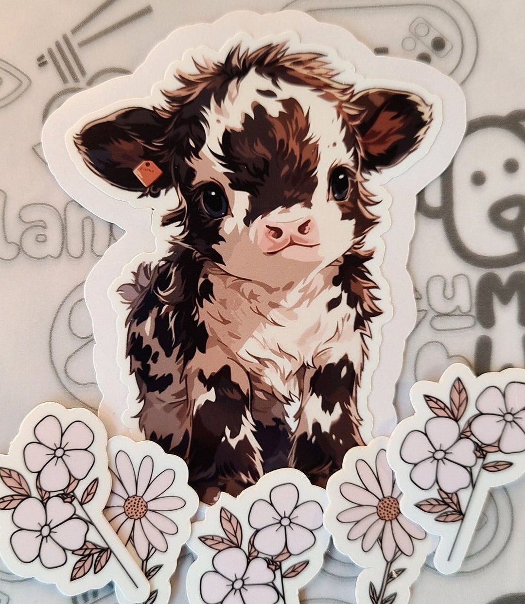 Spotted Calf Cow Sticker - Etsy