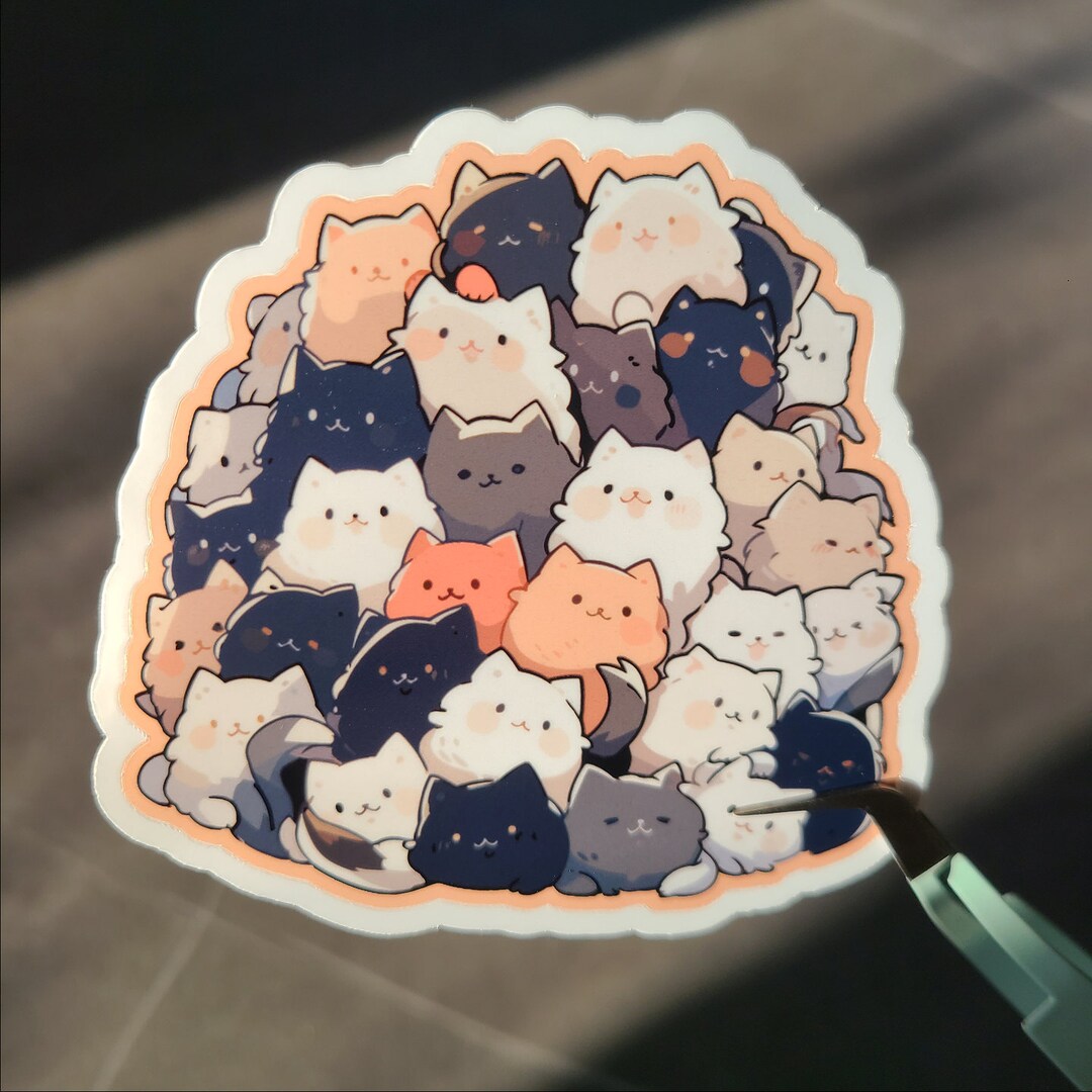 Cute Cat Sticker Huddle | Kitten Group Hug - Etsy