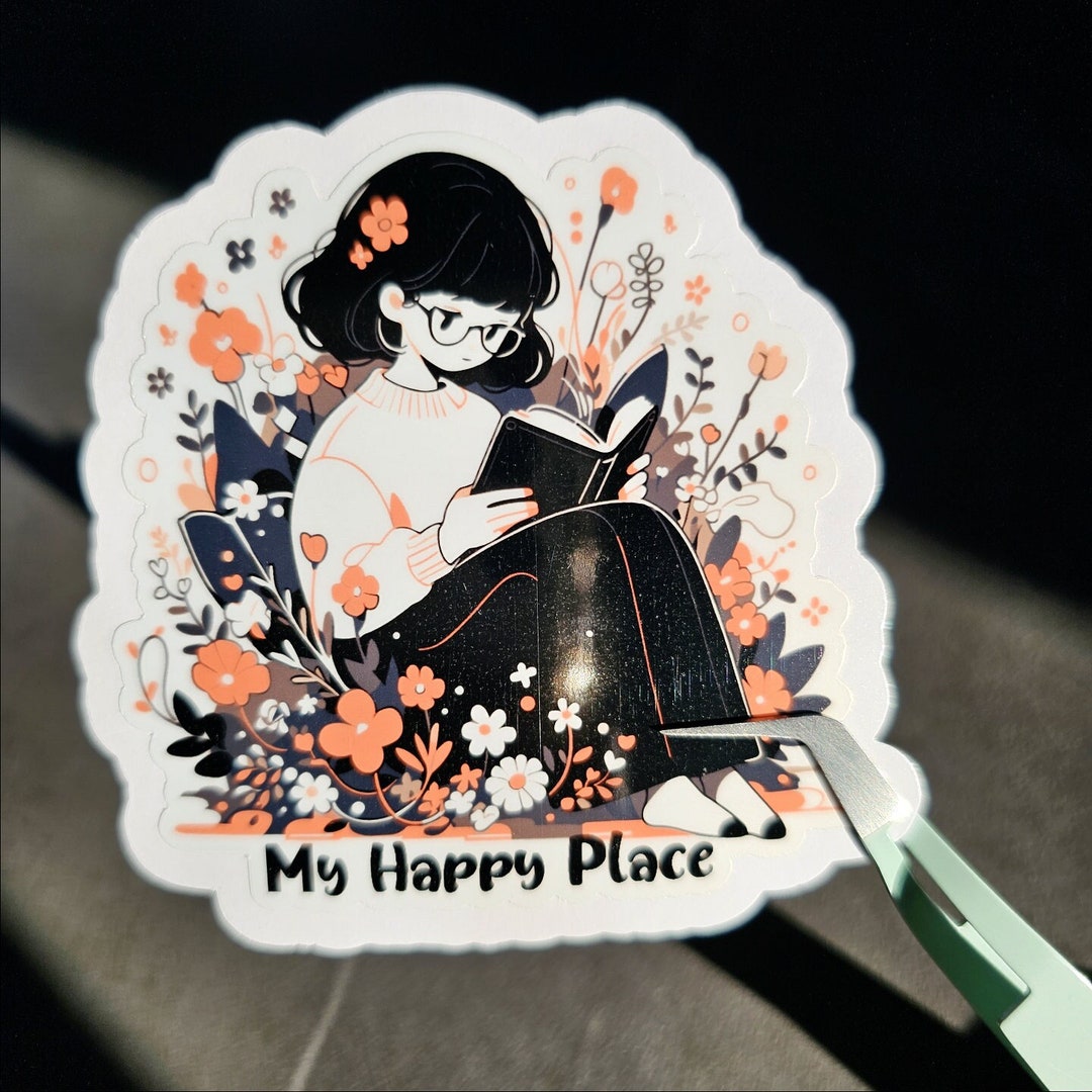 My Happy Place Bookish Sticker - Etsy