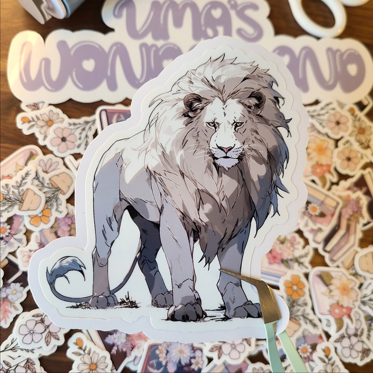 Majestic White Lion Sticker Wildlife Exotic Animal - Etsy