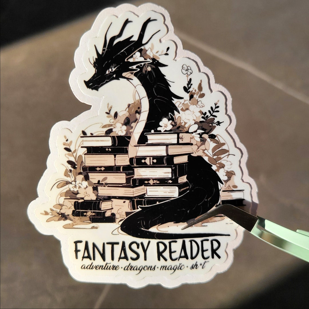 Book Dragon Vinyl Sticker: Fantasy Reader Gift - Etsy